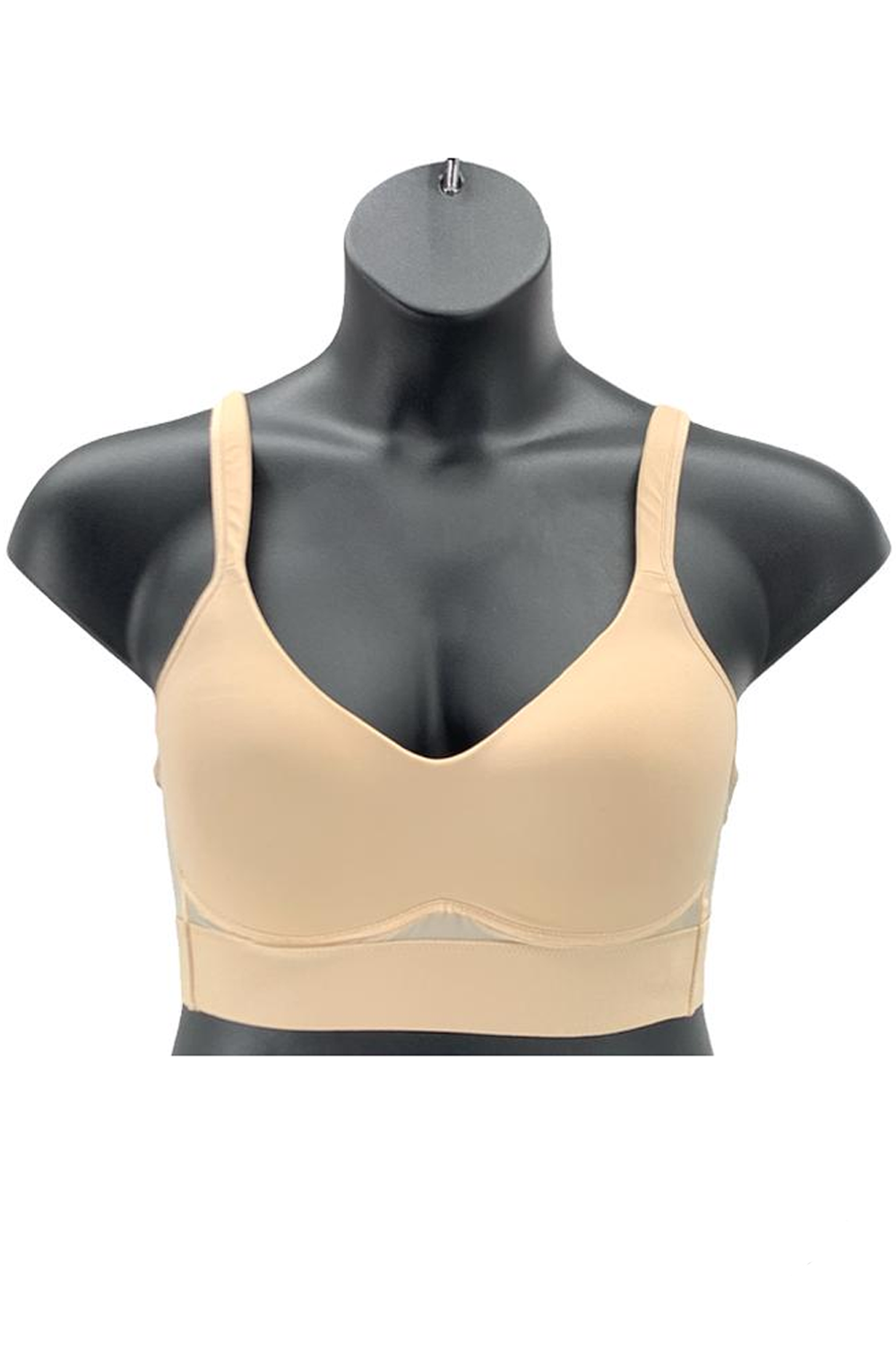 Rhonda Shear Molded Cup Bra w/ Mesh Detail Light Beige | Jender