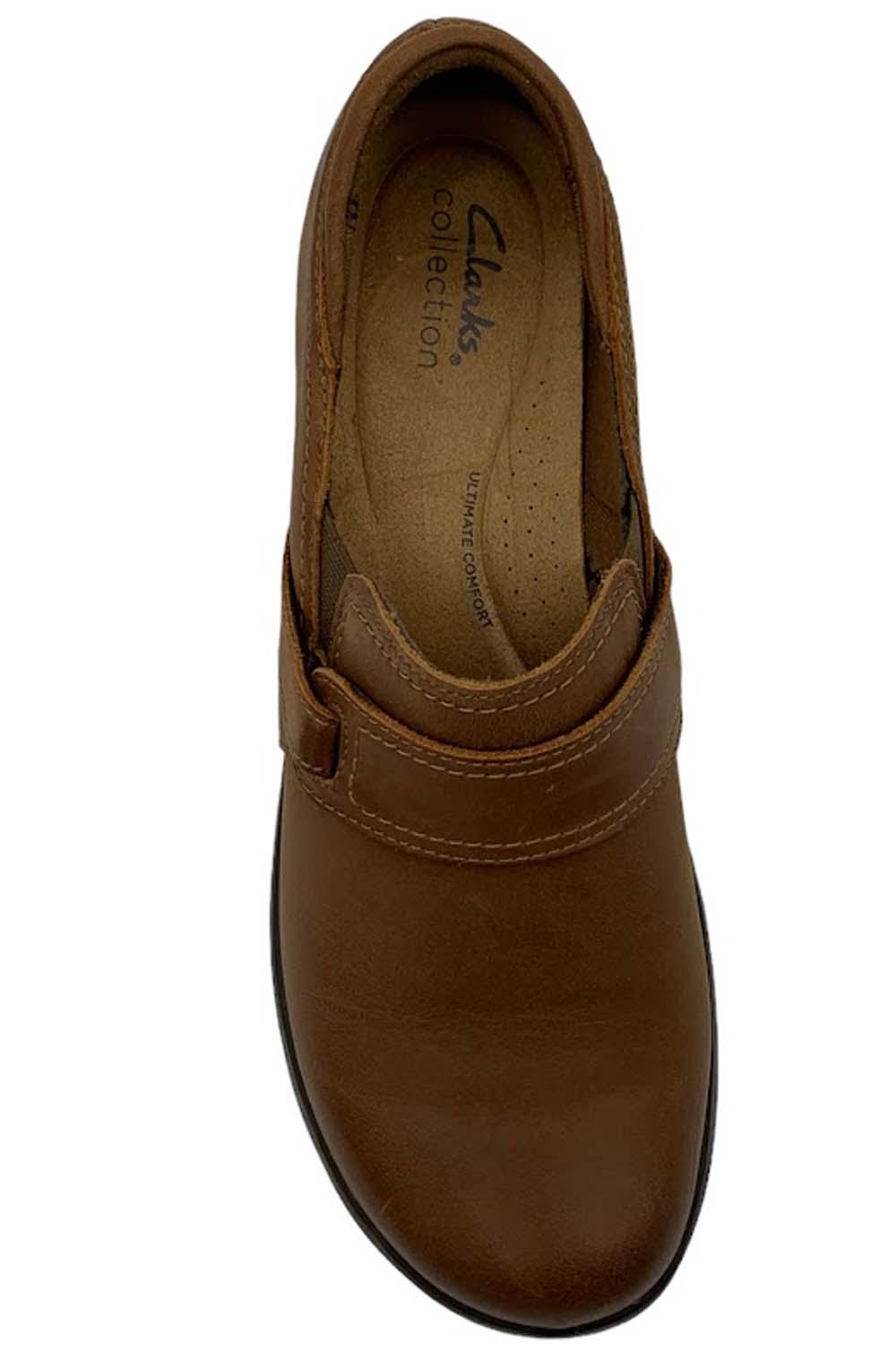 Clarks Collection Leather Slip-On Shooties Angie Poppy Dark Tan | Jender