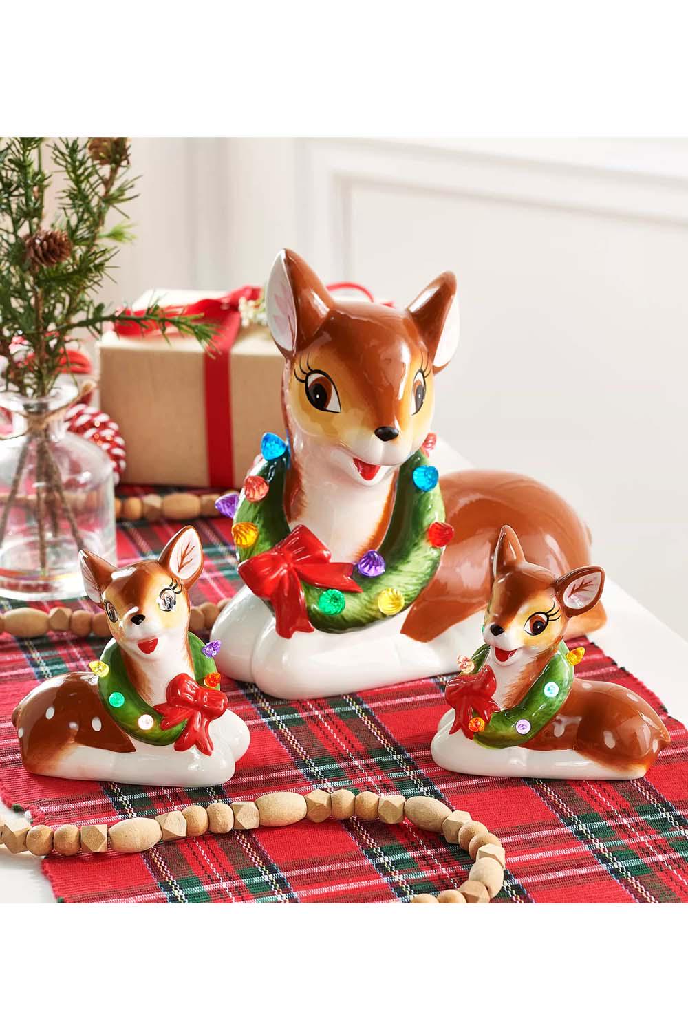 Mr. Christmas Set of 3 Ceramic Vintage Reindeer Traditional | Jender