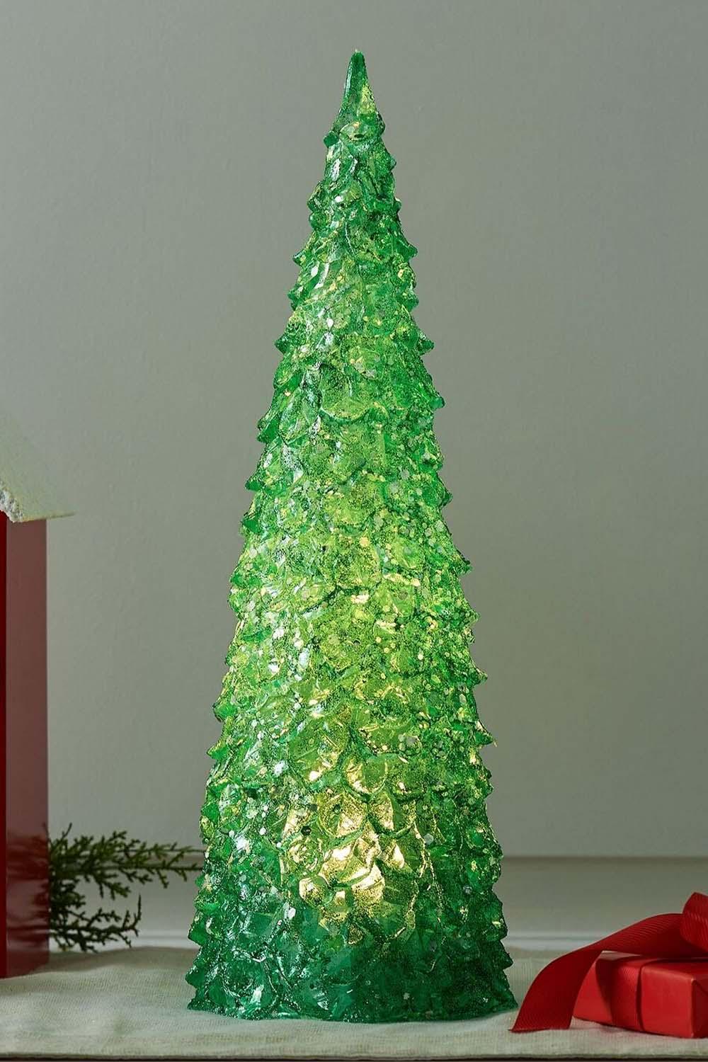 Valerie 17" Illuminated Glistening Tree w/ Clear & Color Morph Lights ...