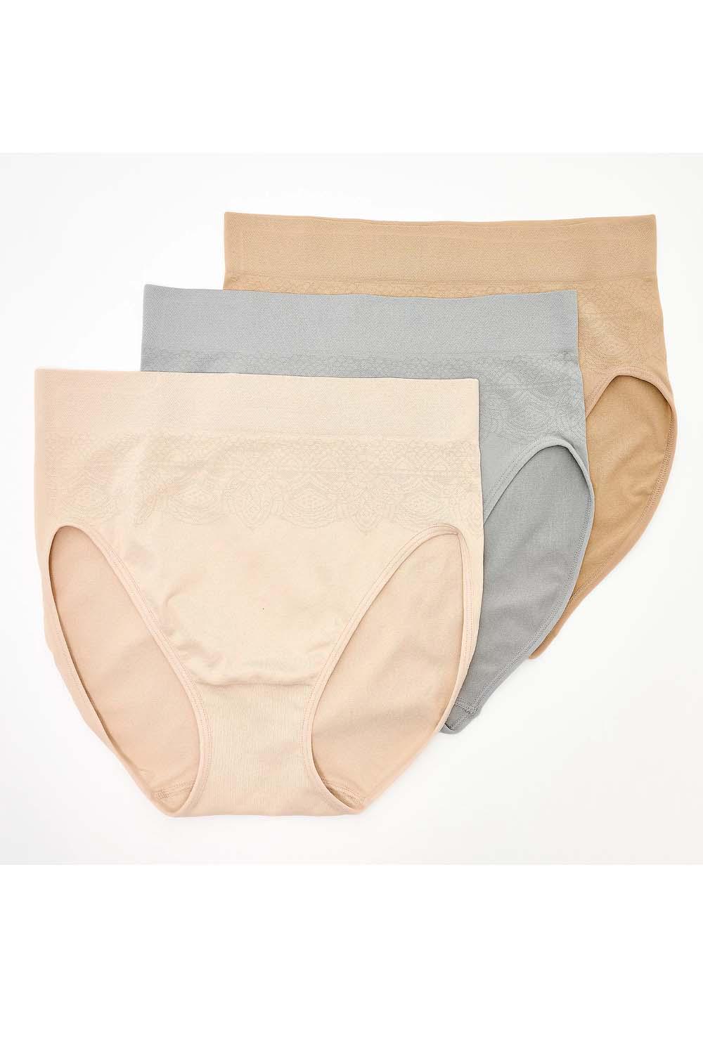 Breezies 3 Pack Lace High Cut Brief Panties Zinc Jender