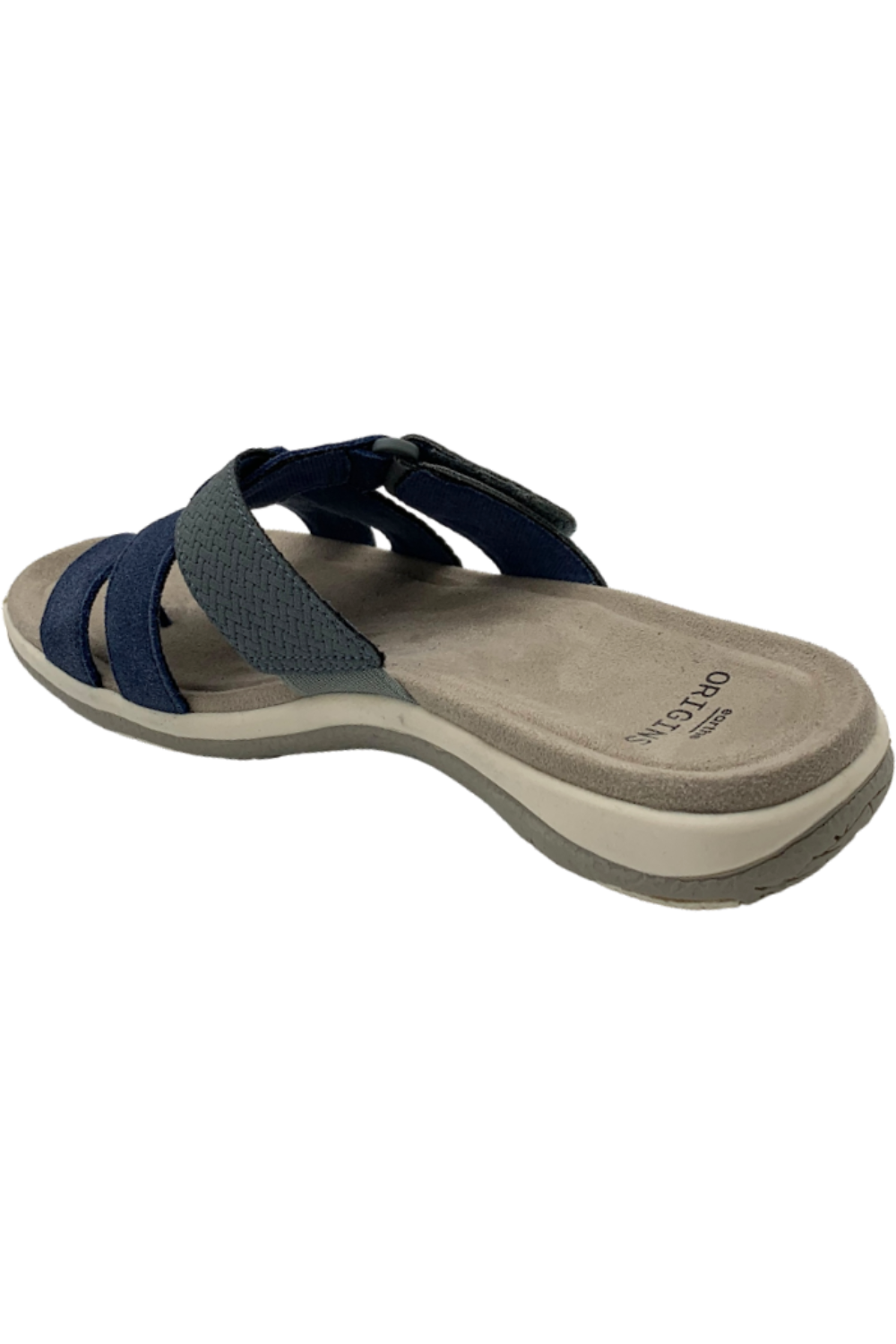 Earth Origins Leather Multi Slide Sandals Samara Blue | Jender