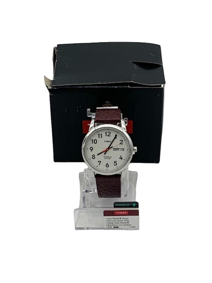 Timex T20041 Men's Easy Reader Brown Leather Strap Watch | Jender