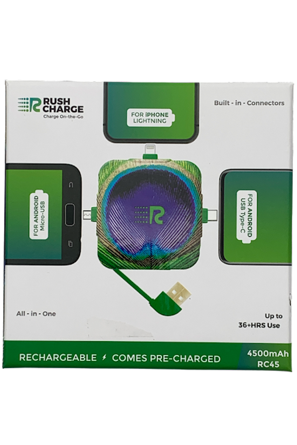 Rush Charge RC45 4500mah Portable Charger for Smartphone | 3 in 1 ...