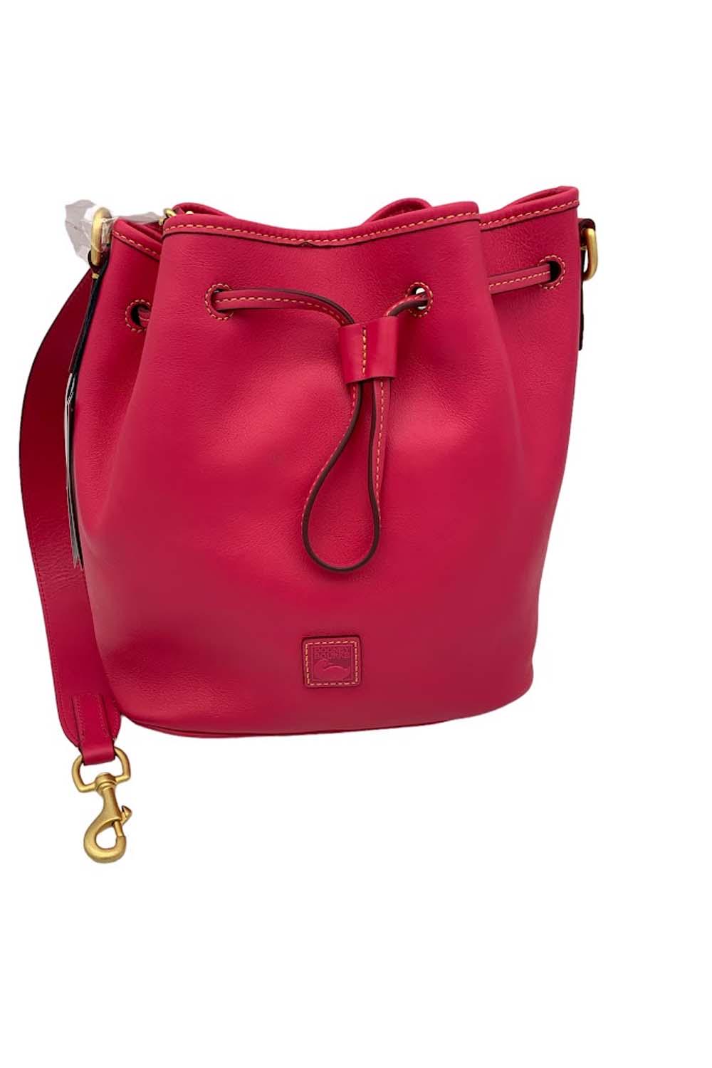 Dooney & Bourke Florentine Leather Drawstring Bag Fuchsia | Jender
