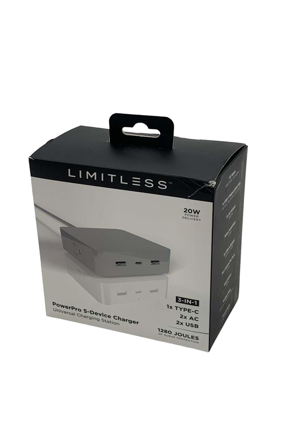Limitless 5-Device Charger w/ USB Type-C & AC Outlets | eBay
