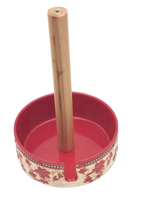 Temp-tations Floral Lace Basketweave Paper Towel Holder Red | Jender