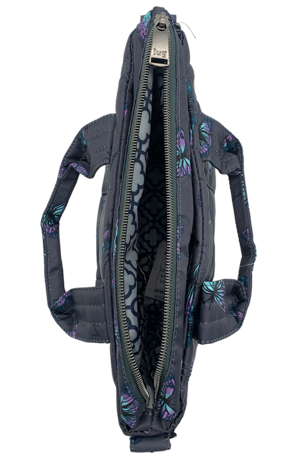 Lug Small Crossbody with Tote Handles Dory Mini Butterfly Gray | Jender