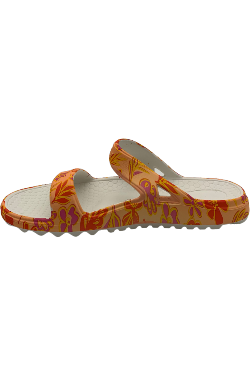 Spenco Orthotic 2-Pack Slide Sandals Fusion Slim Pink Floral/White | Jender