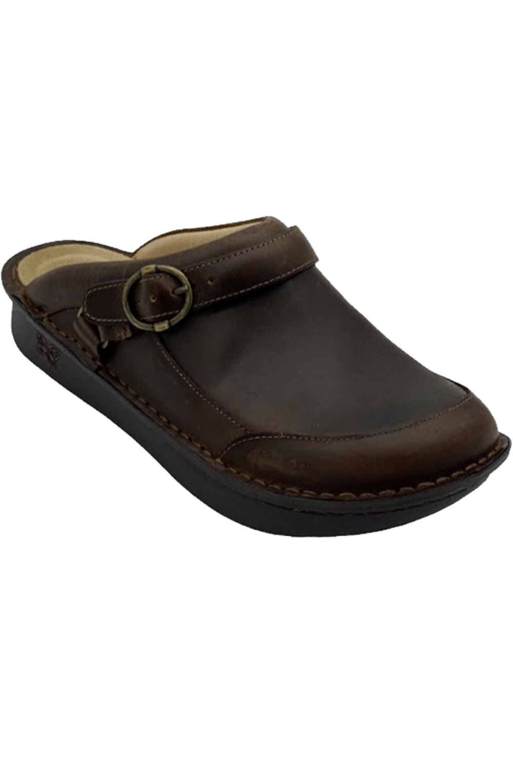 Alegria Leather Adjustable Backstrap Clogs Seville Oiled Brown | Jender