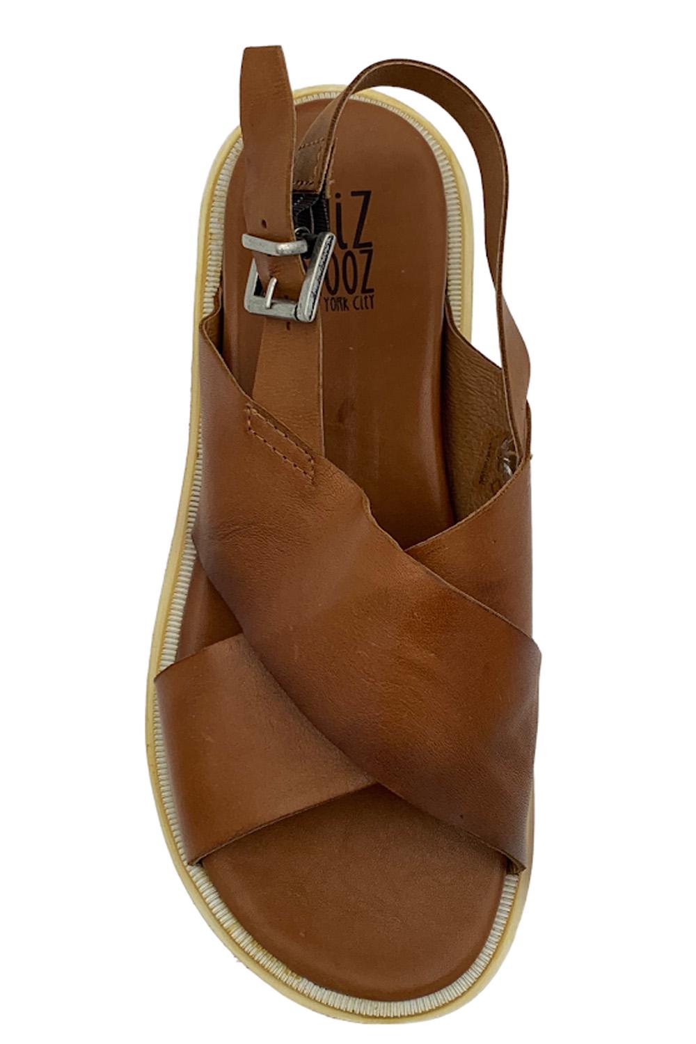 Miz Mooz Leather Cross Strap Sandals Pacific Brandy Antique Jender