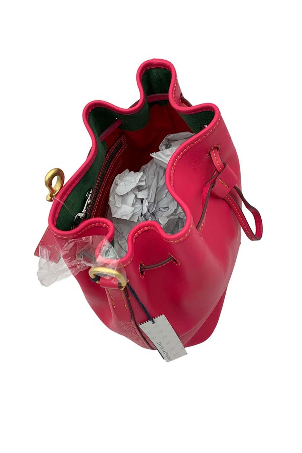 Dooney & Bourke Florentine Leather Drawstring Bag Fuchsia | Jender