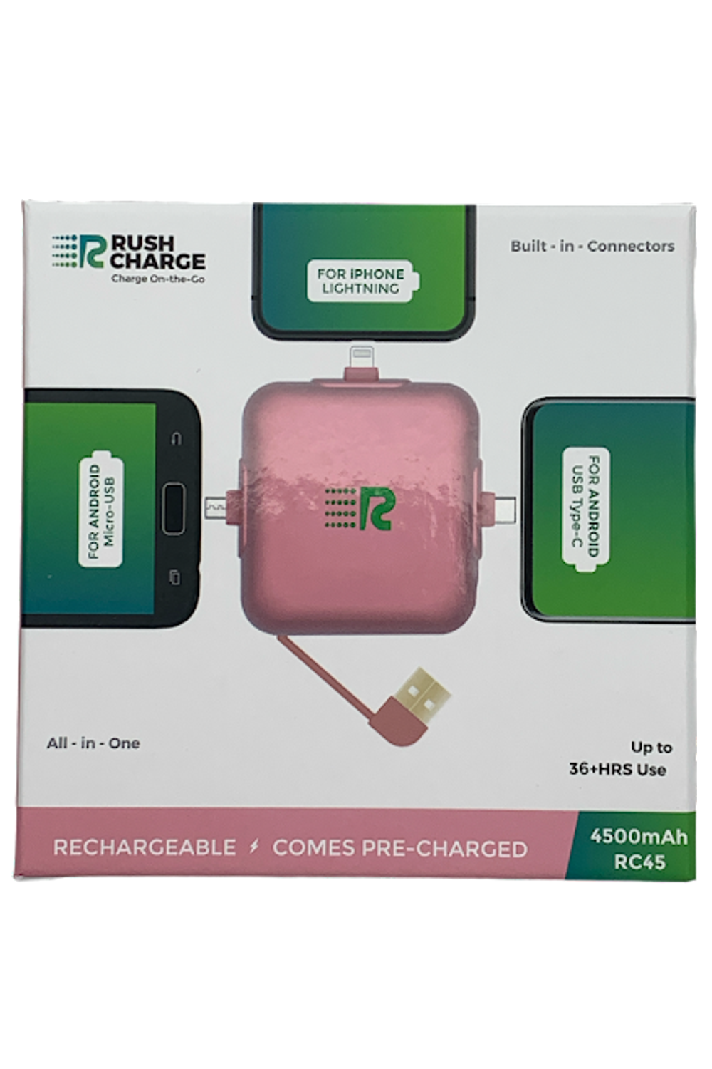 Rush Charge RC45 4500mah Portable Charger for Smartphone | 3 in 1 ...