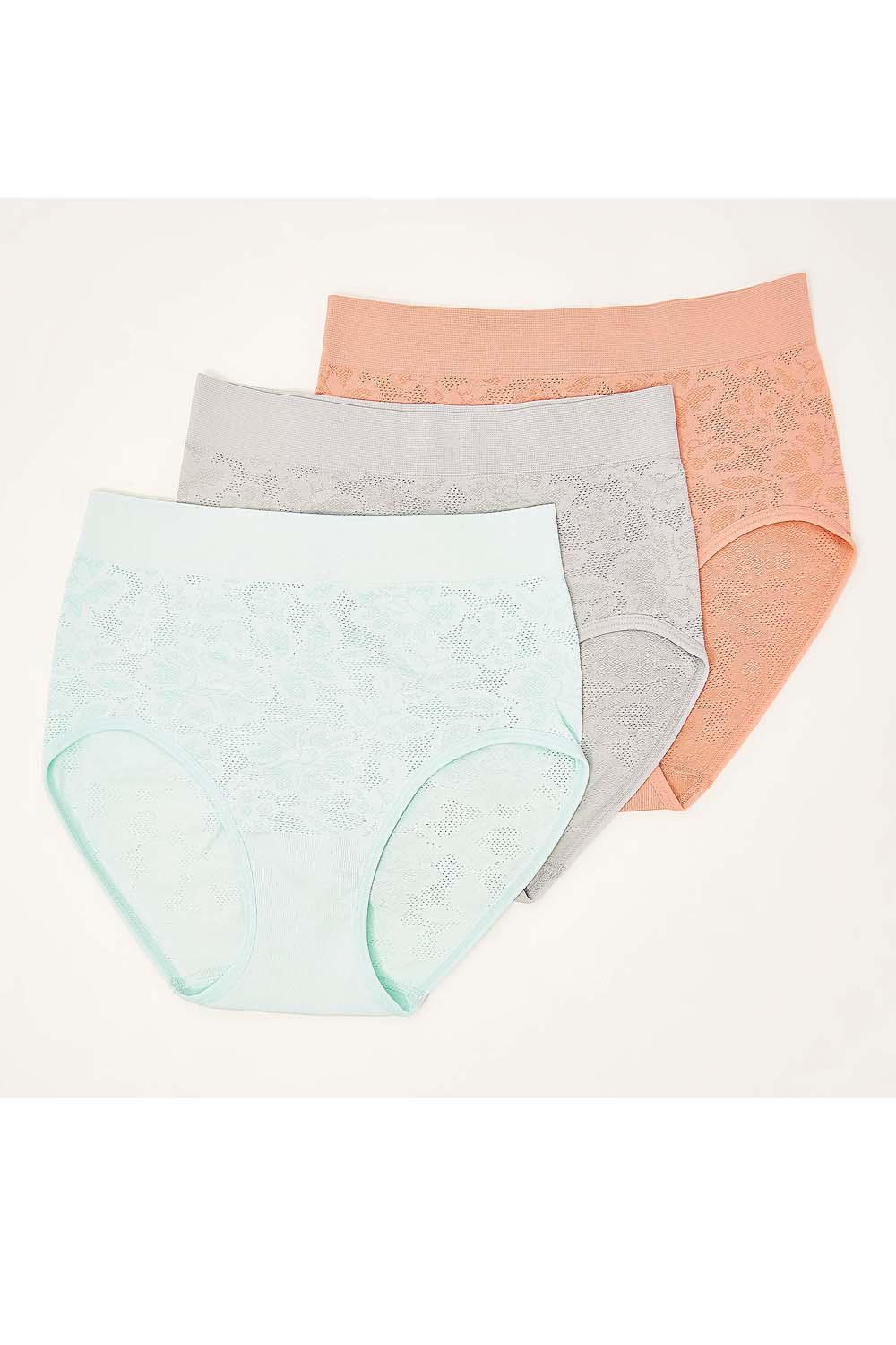 Breezies 3-pack Lace Effects Seamless Full Brief Panties Raindrop | Jender