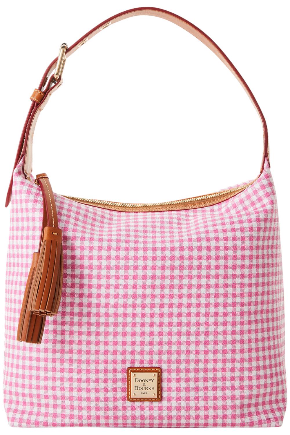 Dooney & Bourke Coated Cotton Small Gingham Paige Sac Pink | Jender