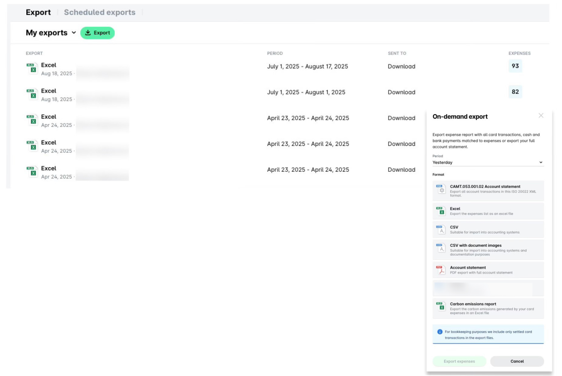 On Demand Export Expenses and Payments to the ERP system for ...