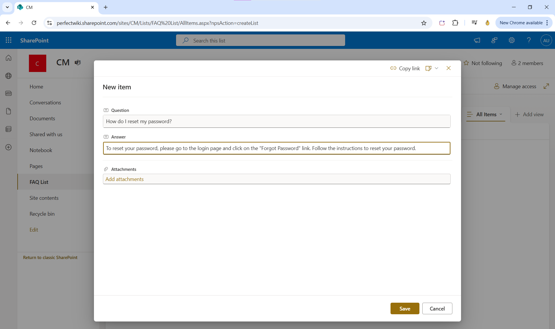 How to Create an FAQ Page in SharePoint with a List Option