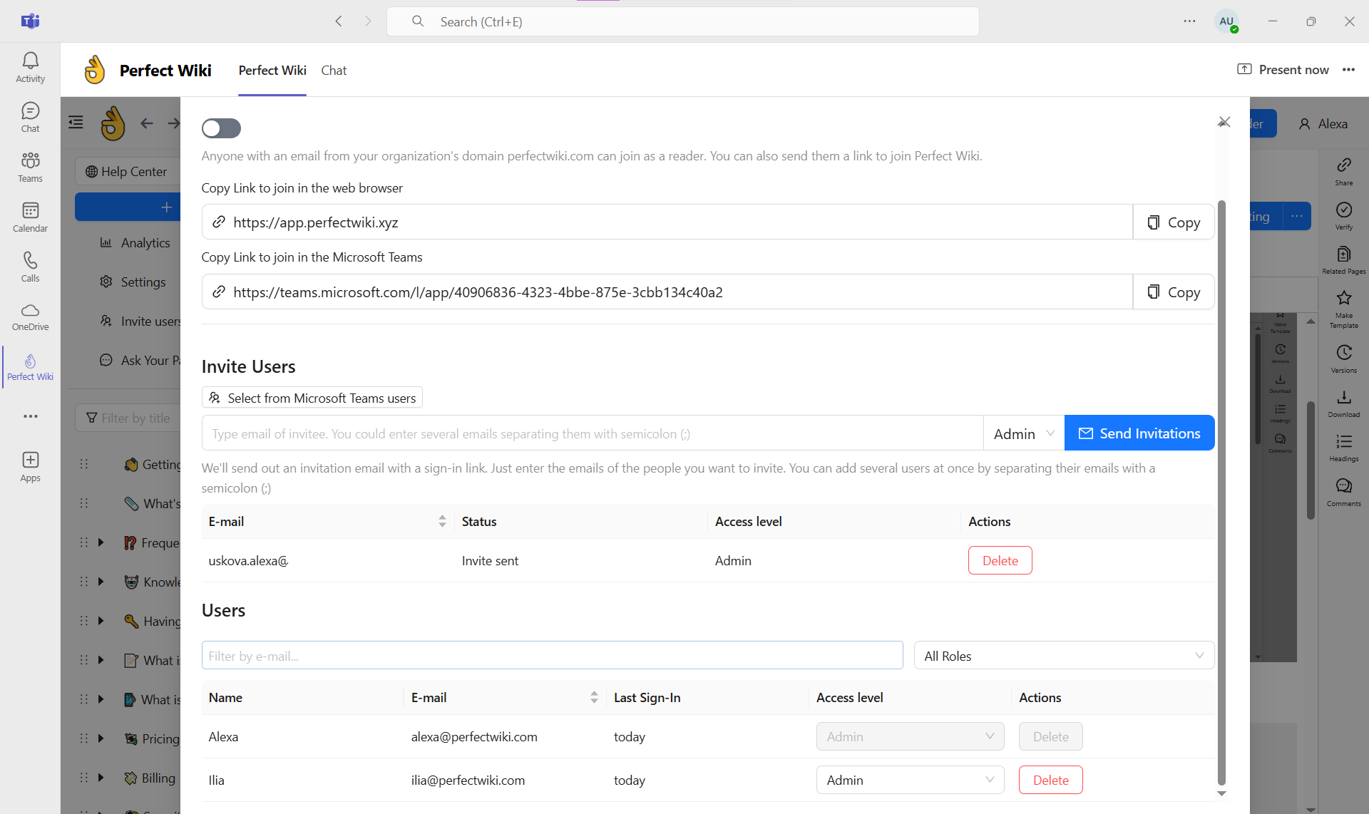 🧑‍🤝‍🧑 How to add new users to your Perfect Wiki account? - Help Center - Perfect Wiki
