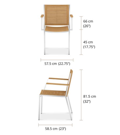 Tessin Stacking Arm Chair | Stackable Armchair | Indospace Design MY
