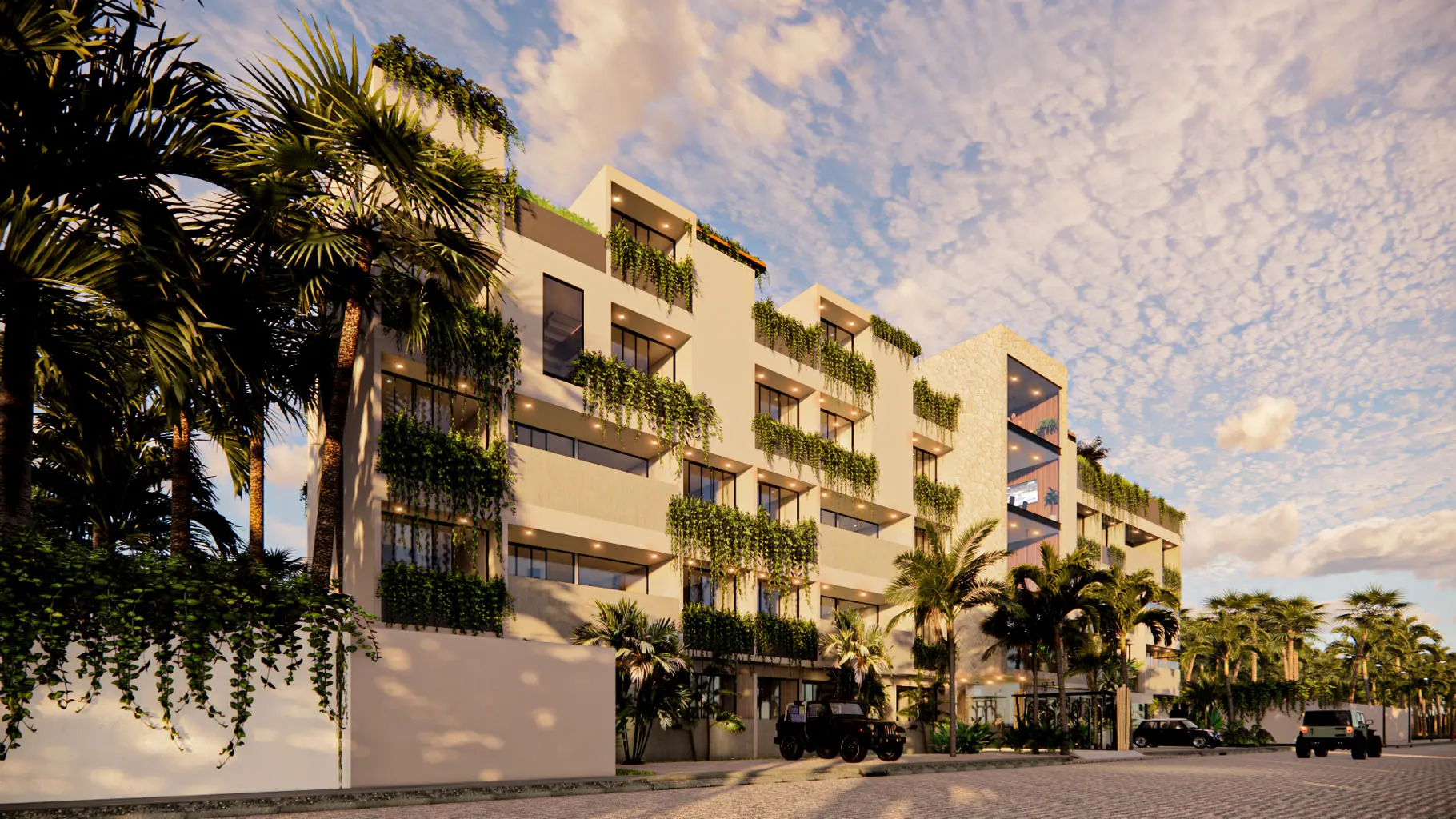 Sytlish One Bedroom Condos for Sale in Tulum in Mix Use Development - Living Riviera Maya Real ...