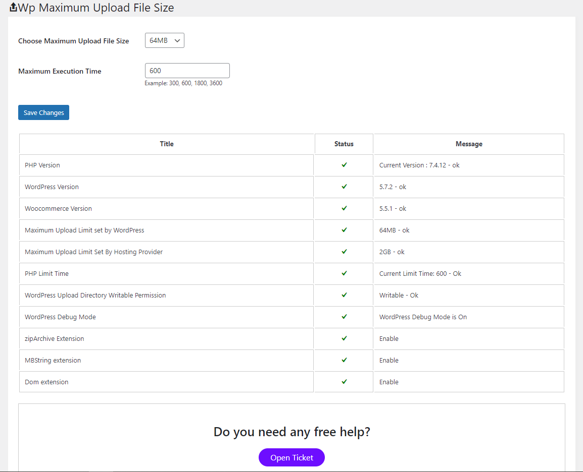 Increase Maximum Upload File Size Increase Execution Time