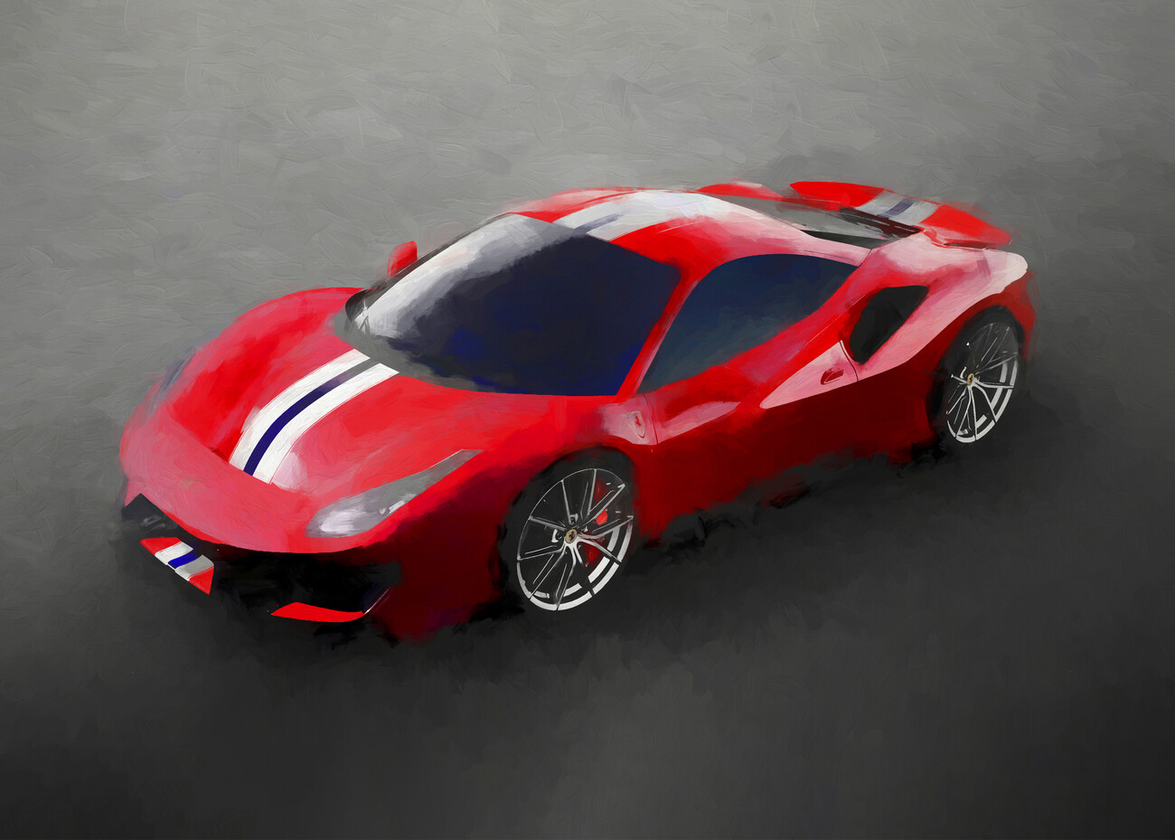 Láminas decorativas para enmarcar | Watercolor sports car | Posters.es