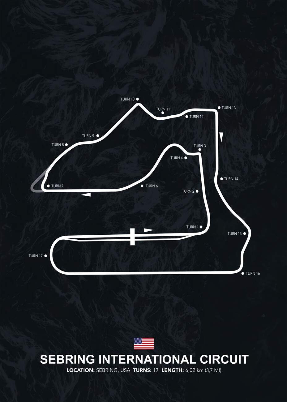 Poster, affiche Sebring International Circuit | Cadeaux et merch ...