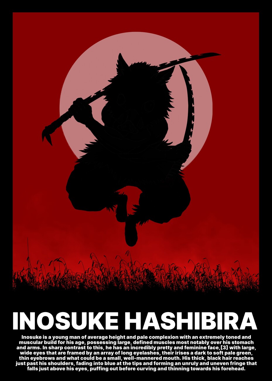 Láminas decorativas para enmarcar | Inosuke Silhouette Style | Posters.es