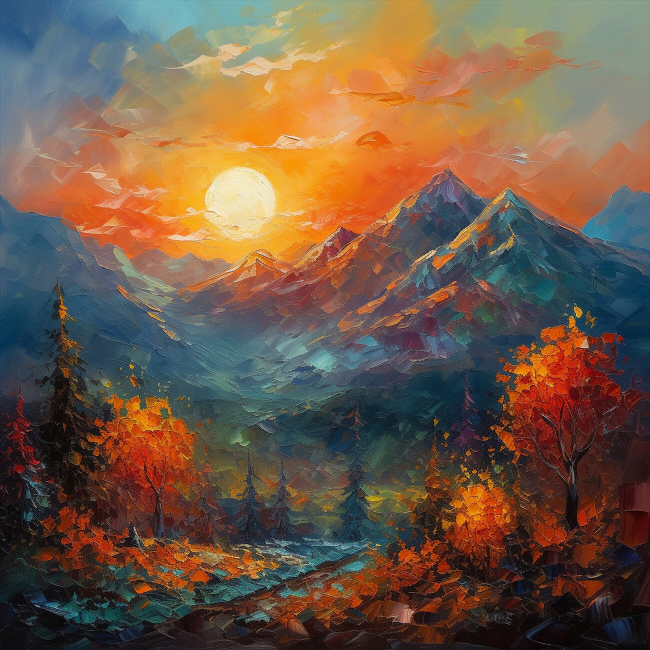 Abstract Paintings Of Sunrise