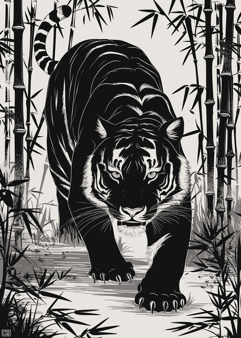 Vintage Tiger Art Vintage Tiger Poster Download Free Vectors,