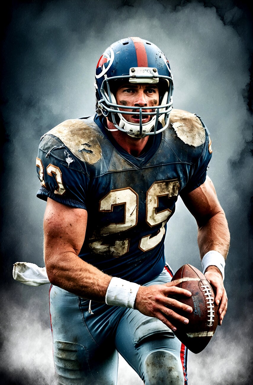 Wall Art Print | Retro American Football Poster: Nostalgic Gridiron Art ...