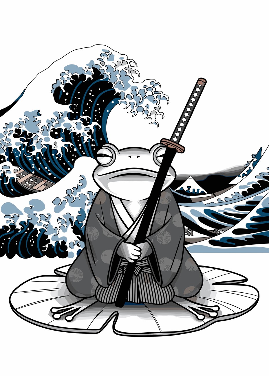 Samurai Cartoon Drawing Youthful Male Samurai Character Design In