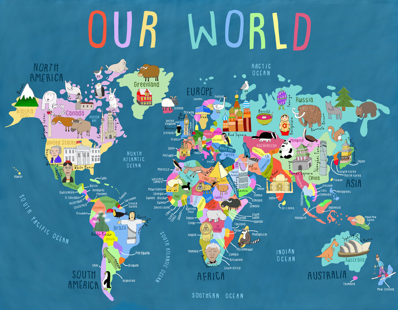 Simple Map Of The World For Kids