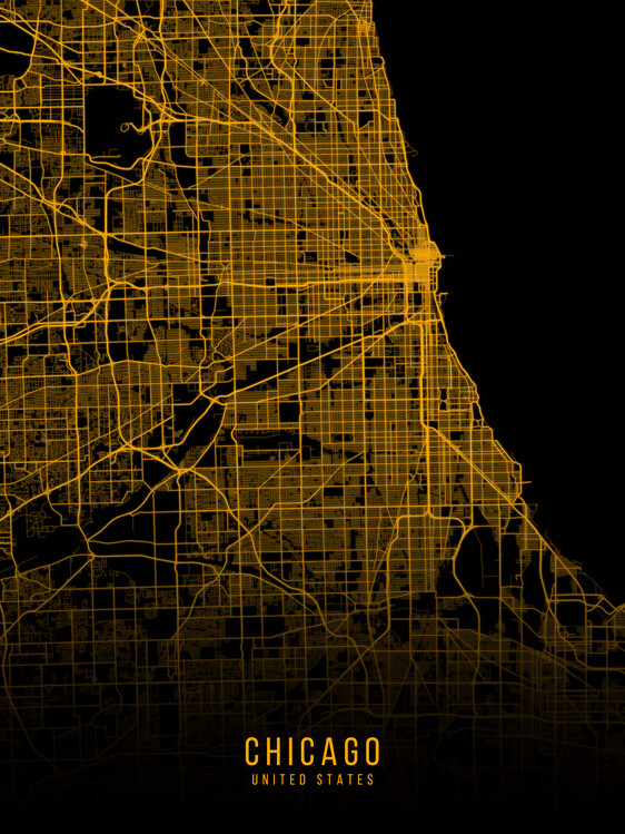 Mapas de mundo de pared - Mapas de Chicago | Pinturas y Fotomurales ...