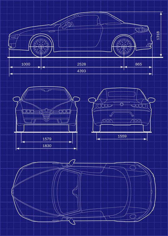 Car Blueprints | The largest selection of gifts and posters | 3+1 FREE