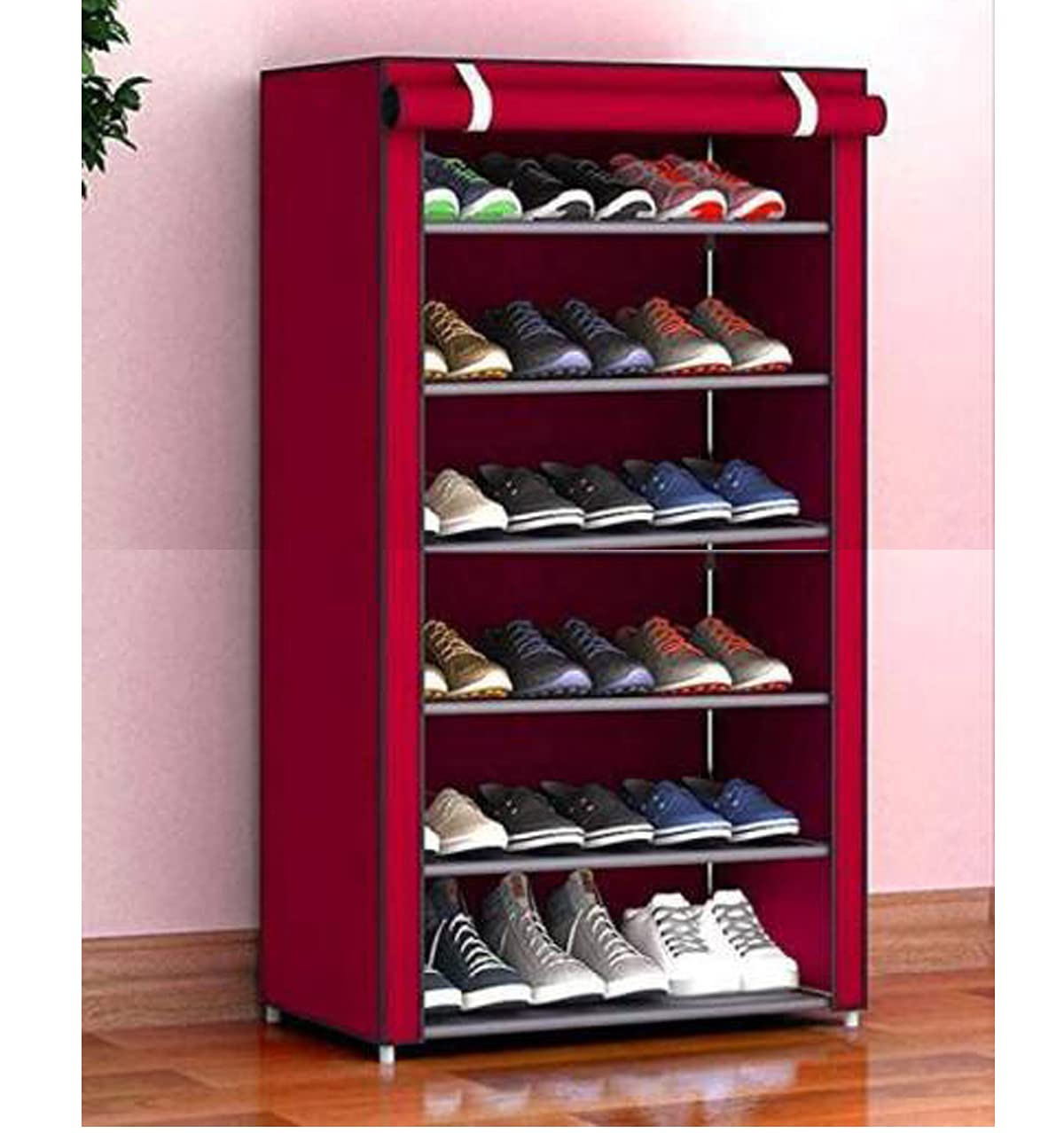 Best deals for Shoe Cabinet 6 Layer Shoe Rack Organiser(With Cloth ...