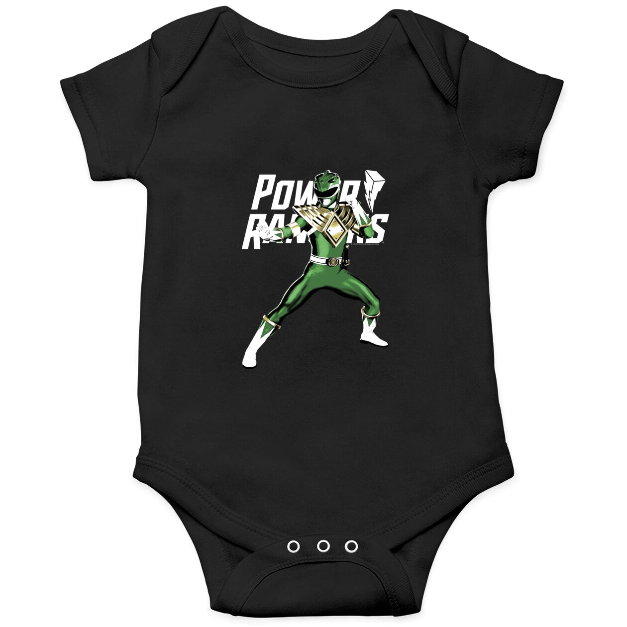 Power Rangers Green Ranger Action Pose Logo Onesie