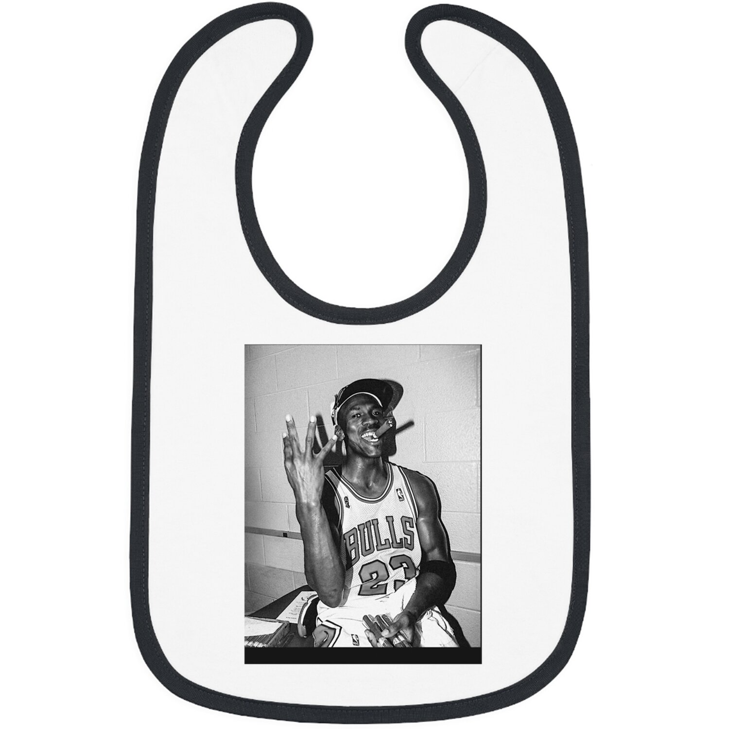 90's Vintage Michael Jordan Three-Peat Black And White Bibs
