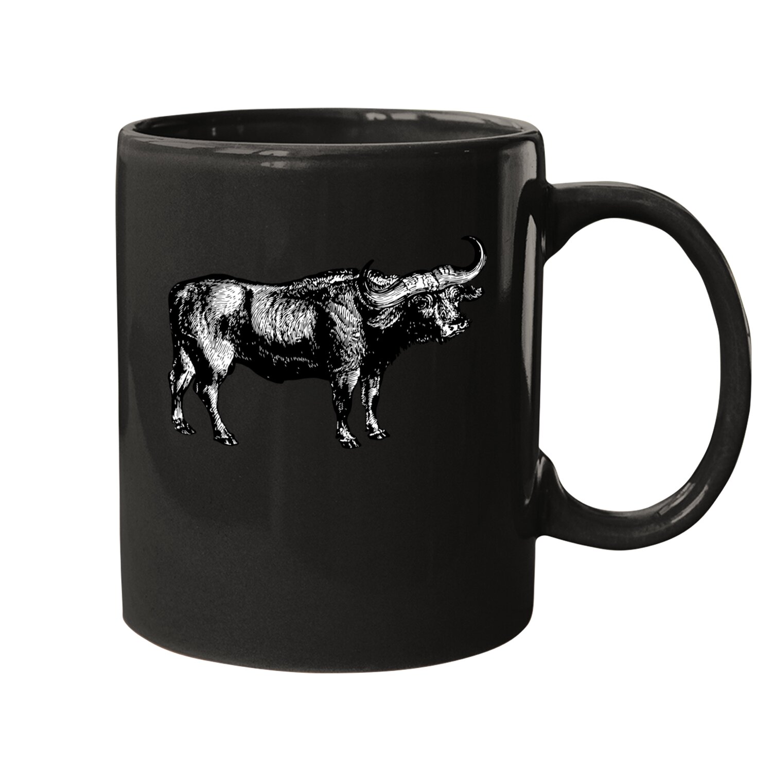 Büffel Bison Vintage Mugs Designed & Sold By Black Cat