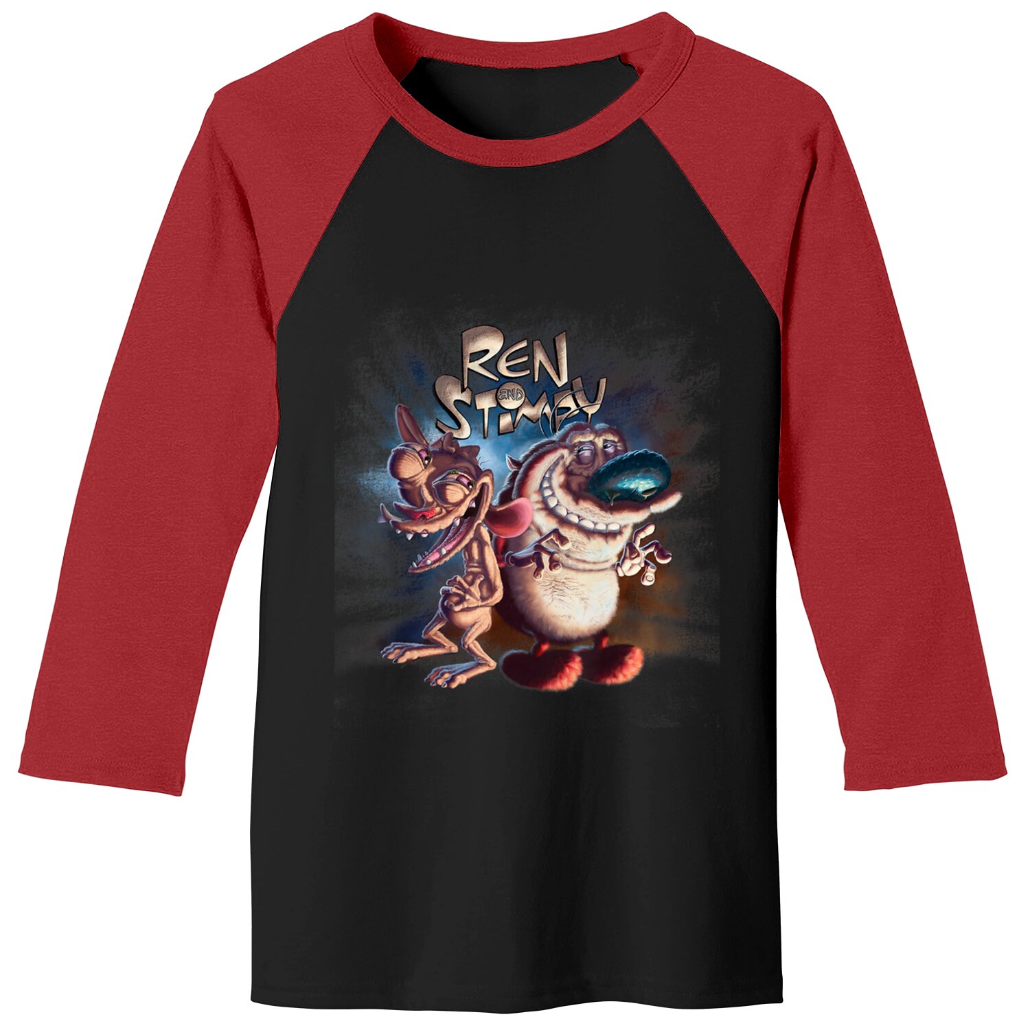 Nickelodeon Ren And Stimpy Realistic Humorous Baseball Tees