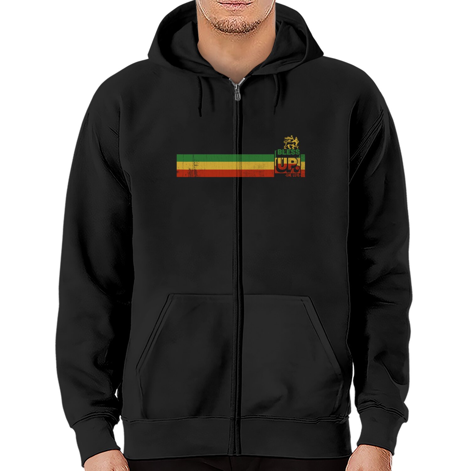 Bless UP Rasta Jamaica Roots Rock Reggae Zip Hoodies Designed & Sold By ...