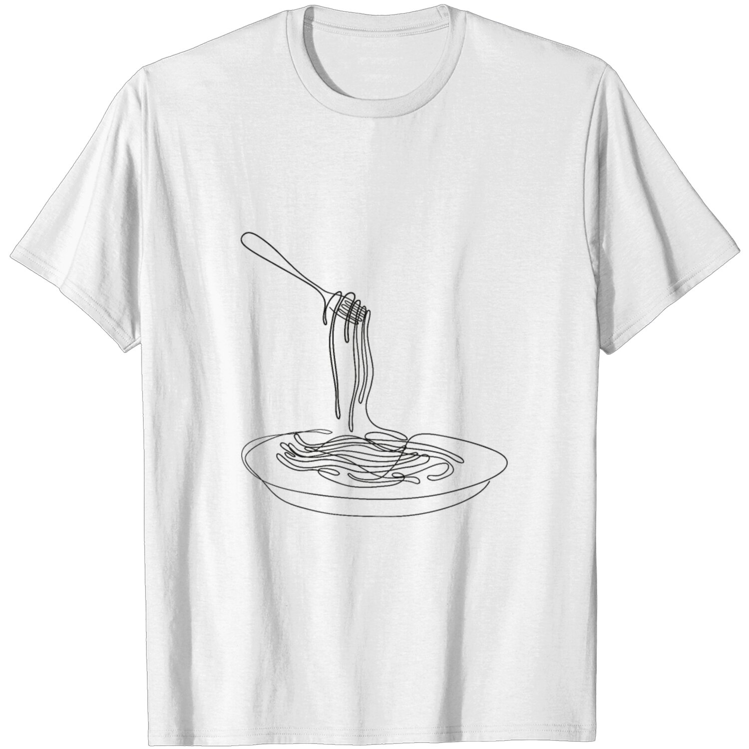 Spaghetti Continuous Line Art Italian Food T Shirt Starting at $12.95 ...