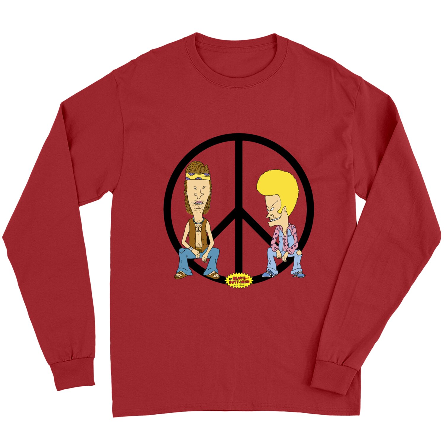 Beavis And Butt-Head Long Sleeves Peace Sign Designed & Sold By Chuck Jilli