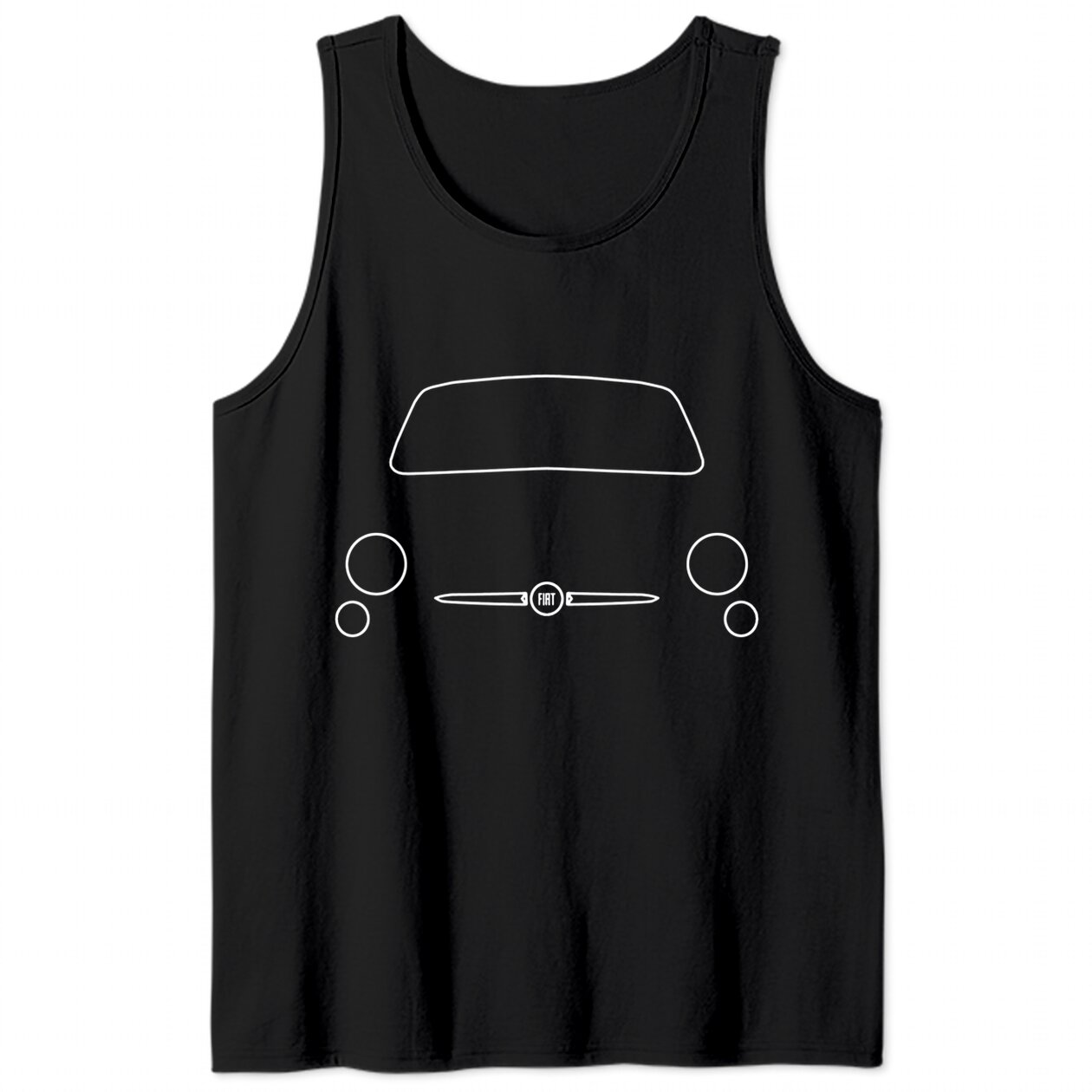 Fiat 500 Outline Graphic (white) - Fiat - Tank Tops Designed & Sold By ...