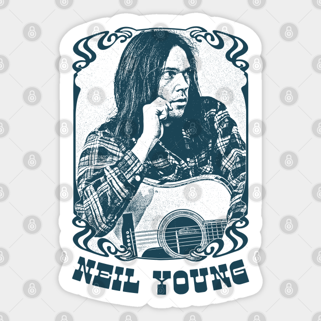 Neil Young // Vintage Style Retro Fan Art - Neil Young - Sticker