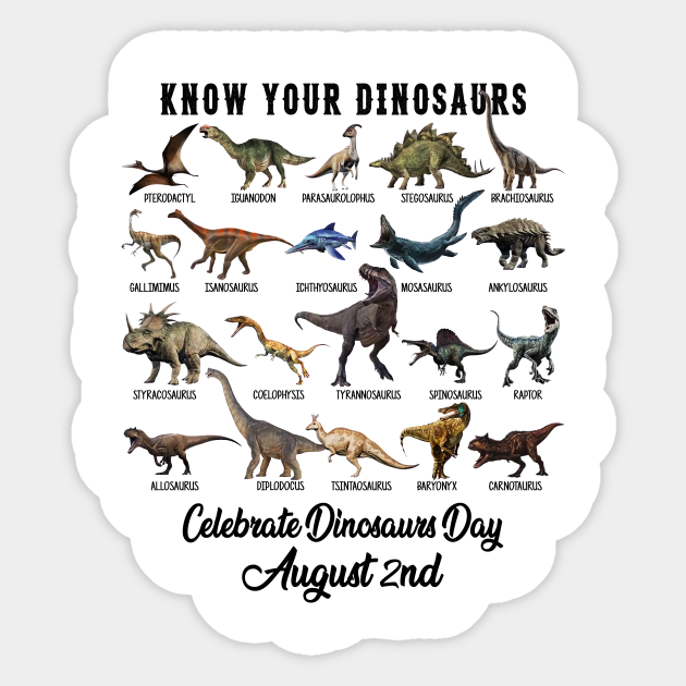 Know Your Dinosaurs Celebrate Dinosaurs Day August 2nd - Dinosaur Lover ...