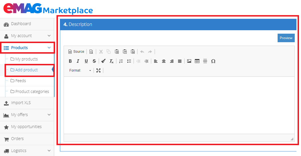 How to complete the product description - eMAG Marketplace