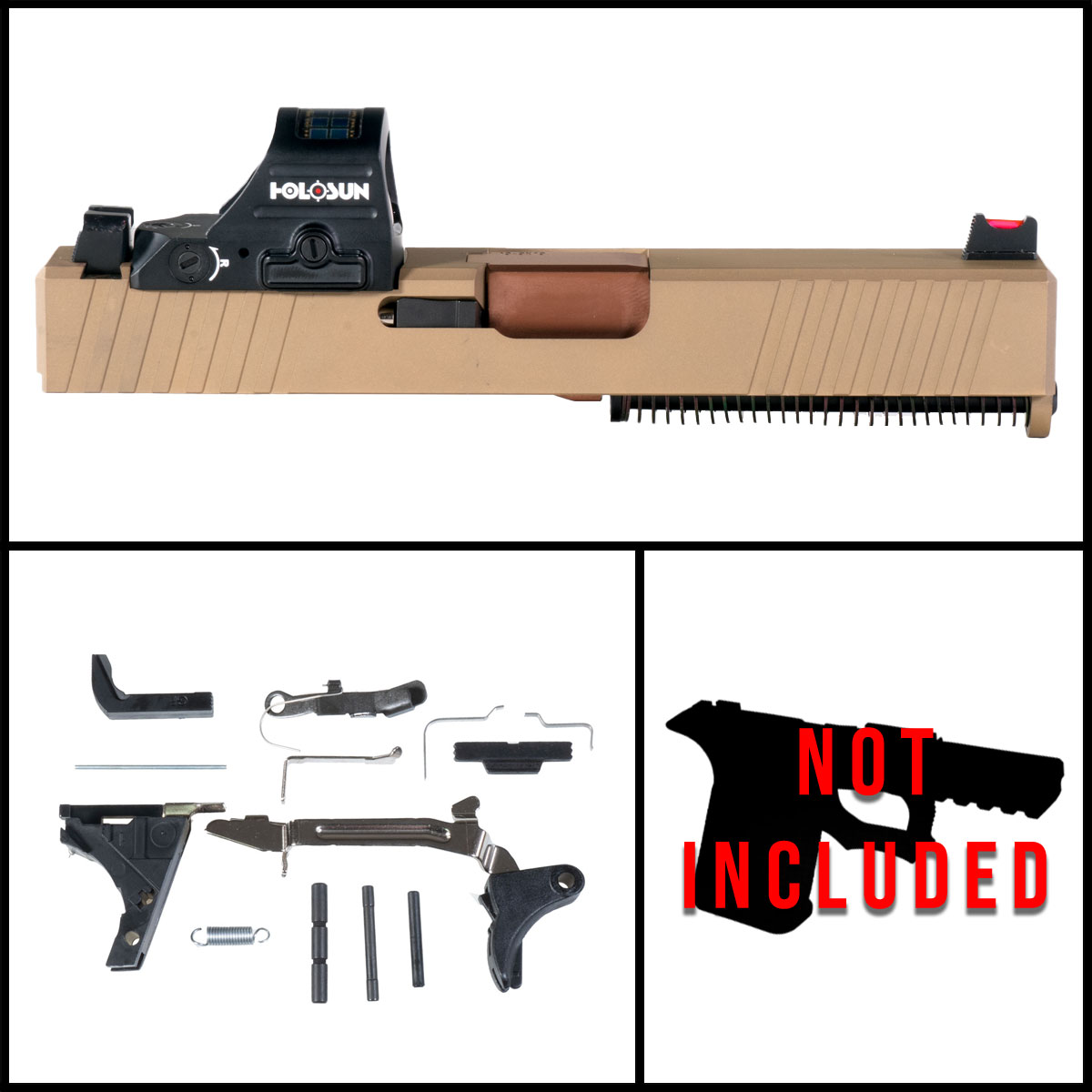 OTD 'Fides w/Red Dot' 9mm Full Pistol Build Kit (Everything Minus Frame ...
