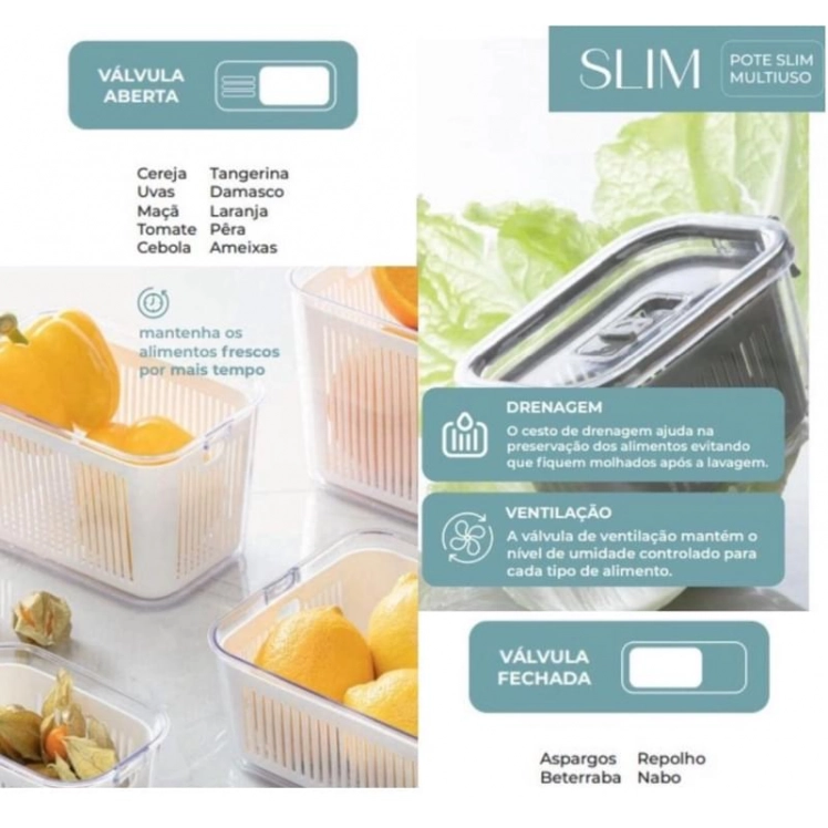 Pote Slim 630ml Fresh Geladeira