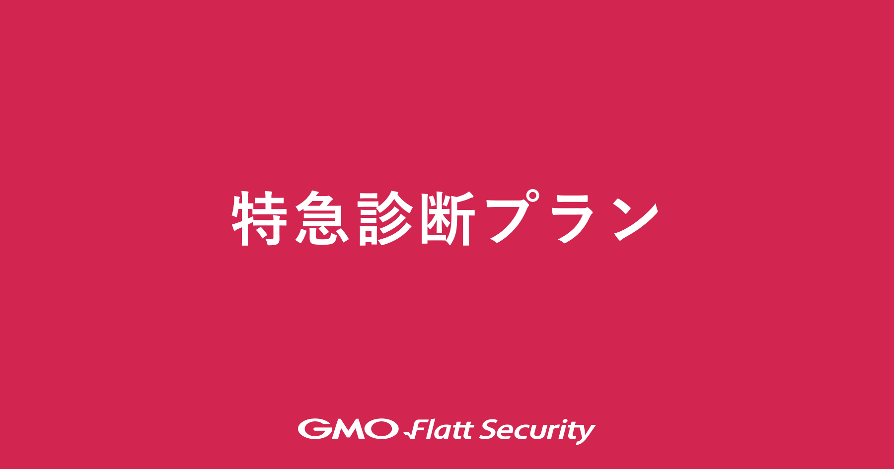 特急診断プラン | GMO Flatt Security株式会社